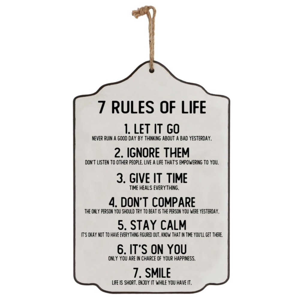 7 Rules - Wooden Sign
